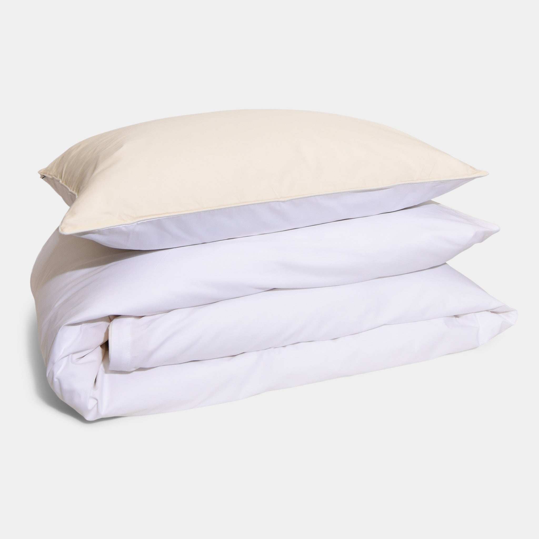 Cotton percale bedding set- Cream & white – HOMEHAGEN.com